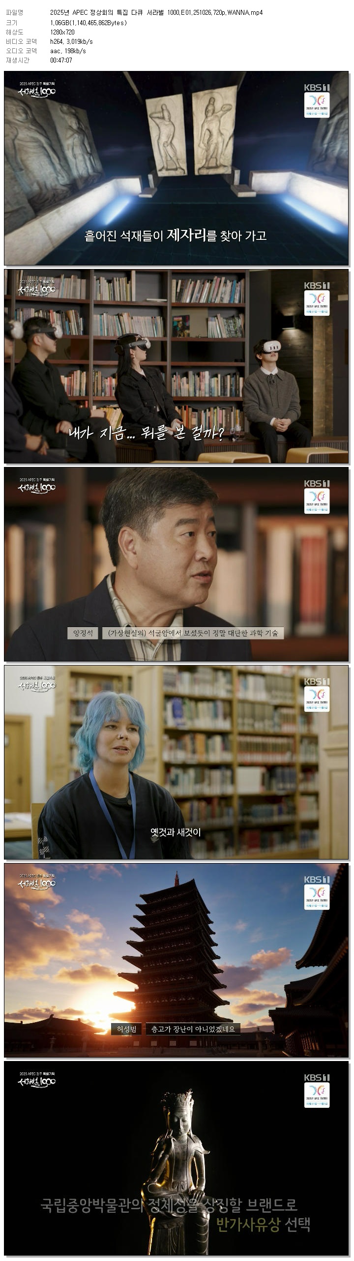 [KBS1] 2025년 APEC 정상회의 특집 다큐 서라벌 1000.E01.251026.720p.WANNA,무료다운 및 실시간 감상! : 파일이즈